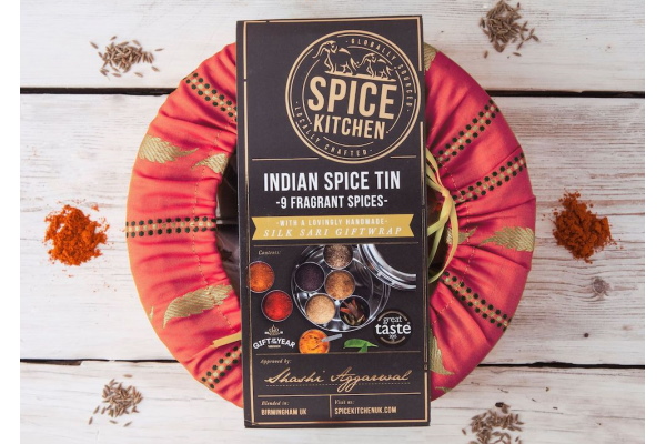 Indian Spice Tin with 9 Spices and Handmade Silk Sari Wrap ...